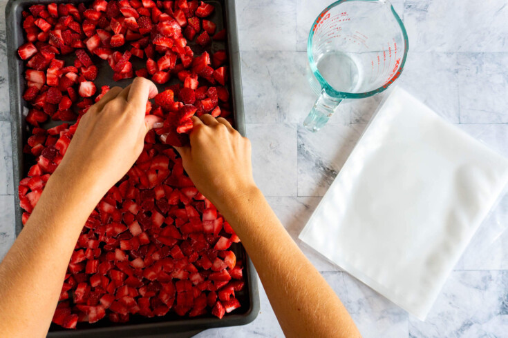 How To Freeze Strawberries {Step By Step Photo Guide} - Crave The Good
