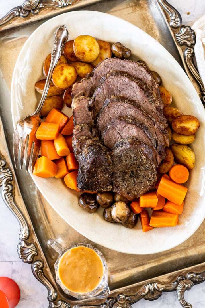 Tender Cross Rib Roast + Easy Drippings Gravy