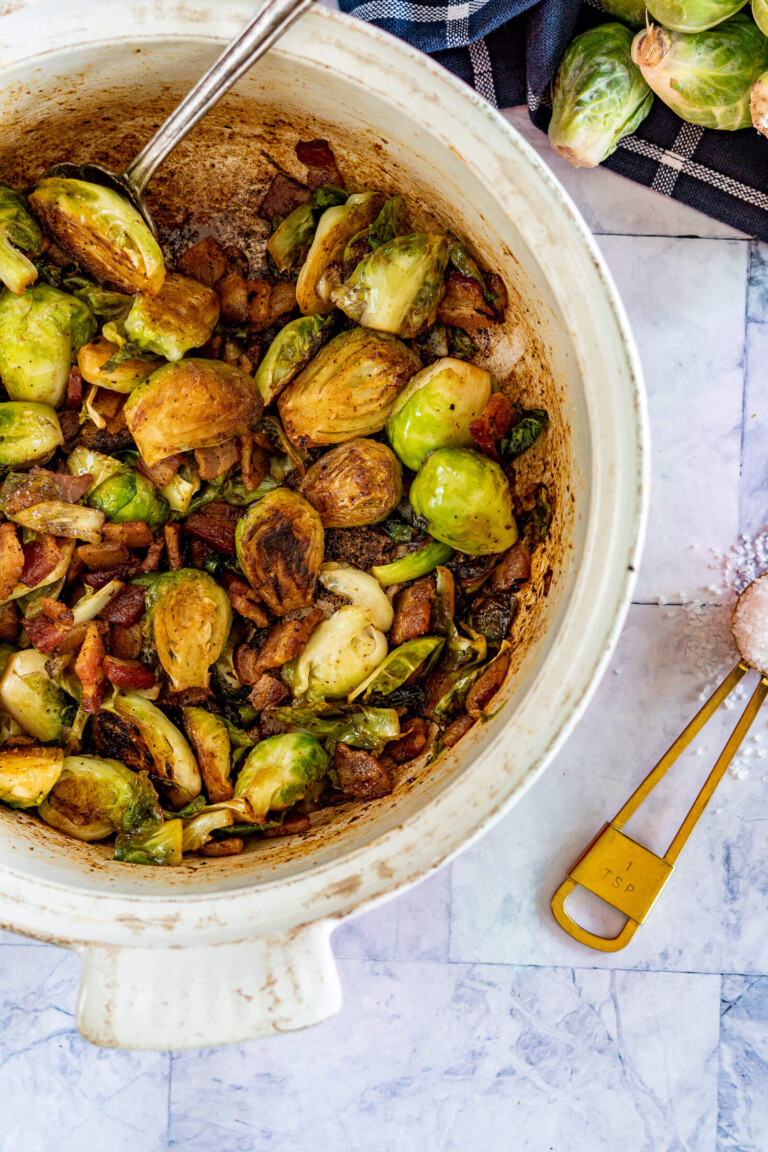 Smoked Brussels Sprouts + Bacon { Easy Side Dish } - Crave The Good