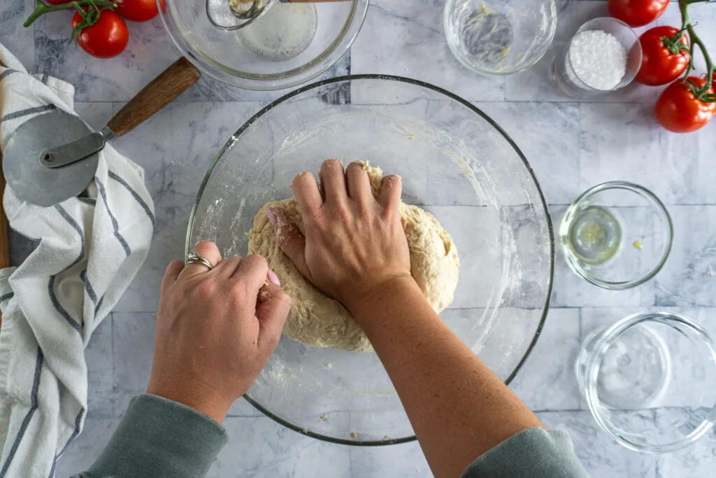 The Best Sourdough Pizza Dough + Step By Step Guide - crave the good